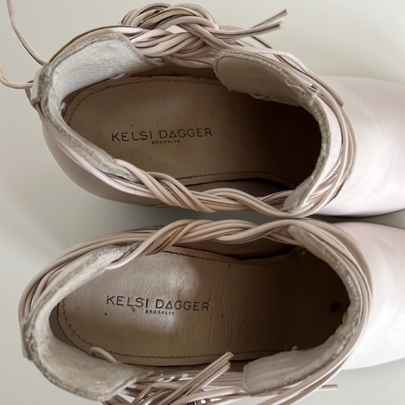 Kelsi Dagger | Shoes | Kelsi Dagger White Leather Bootie Tie Wrap Block ...